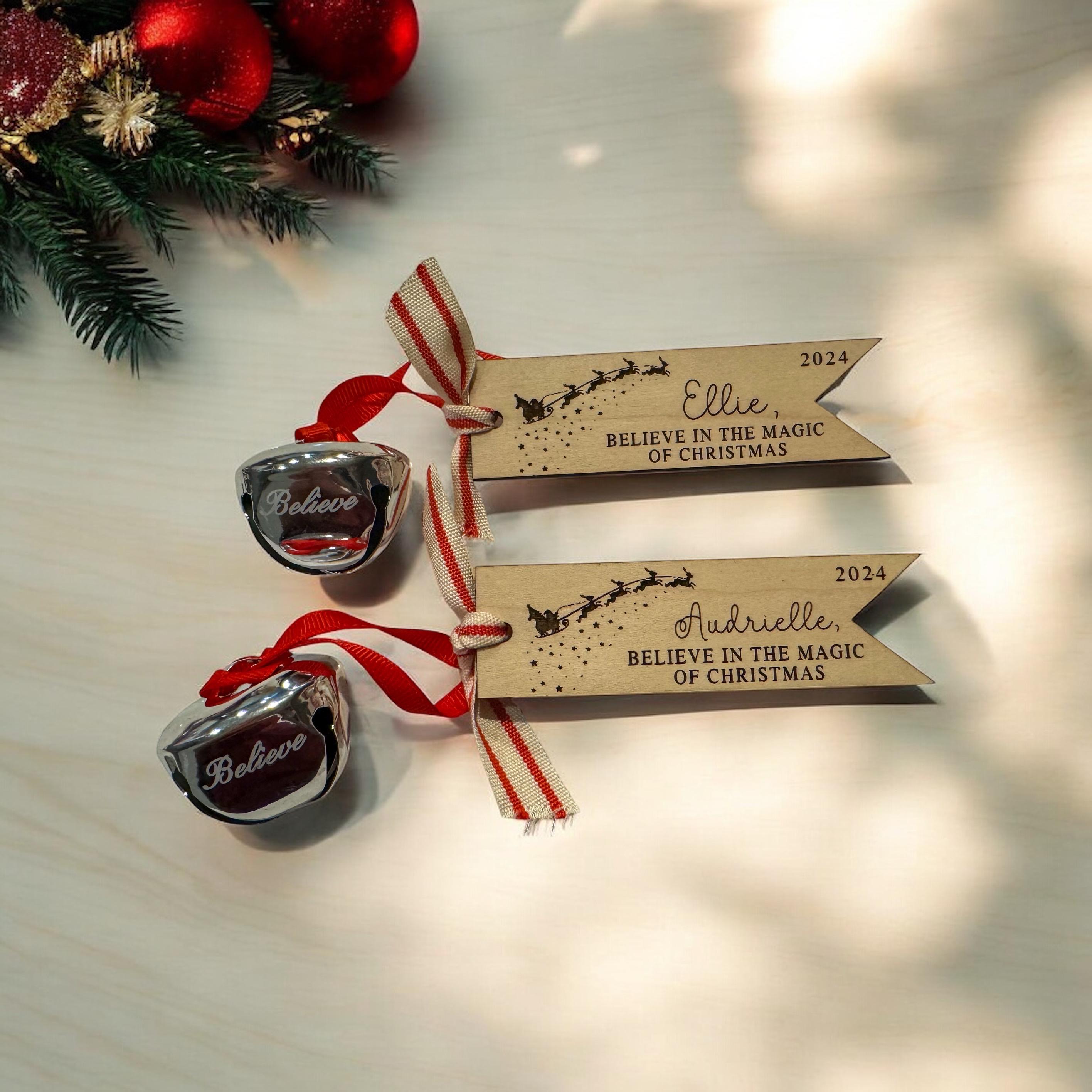Personalized Believe Santa Bell With Tag - Etsy