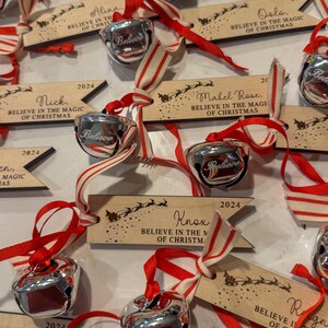 Personalized Believe Santa Bell With Tag - Etsy