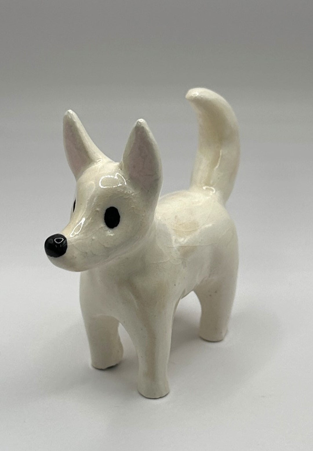Handmade Ceramic Miniature White Dog Sculpture - Etsy