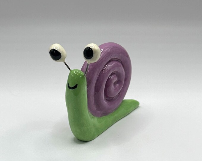 Handmade Ceramic Miniature Snail - Etsy