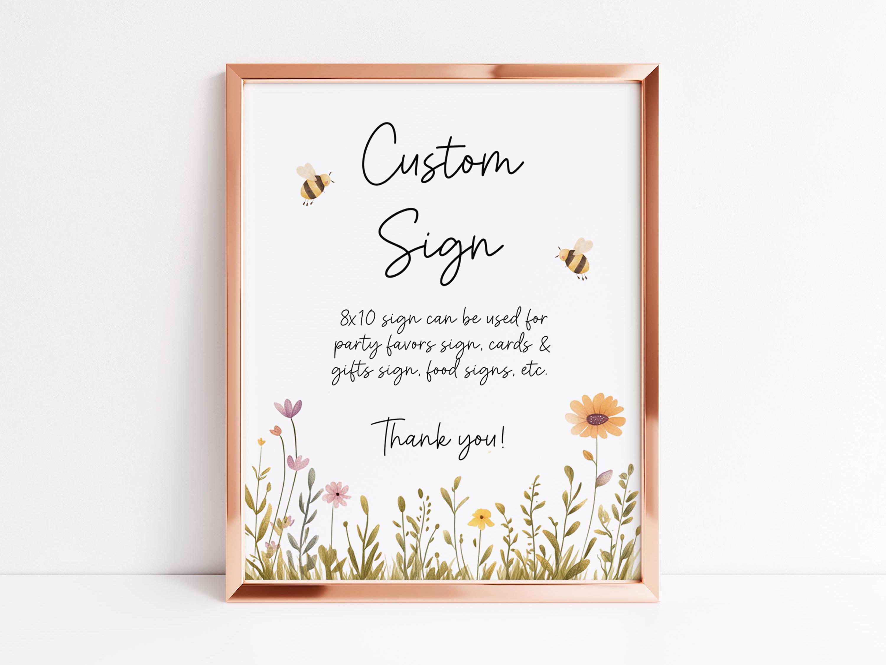 Cute Bee Custom Sign Bee Party Sign Bee Baby Shower Custom Sign Bee ...