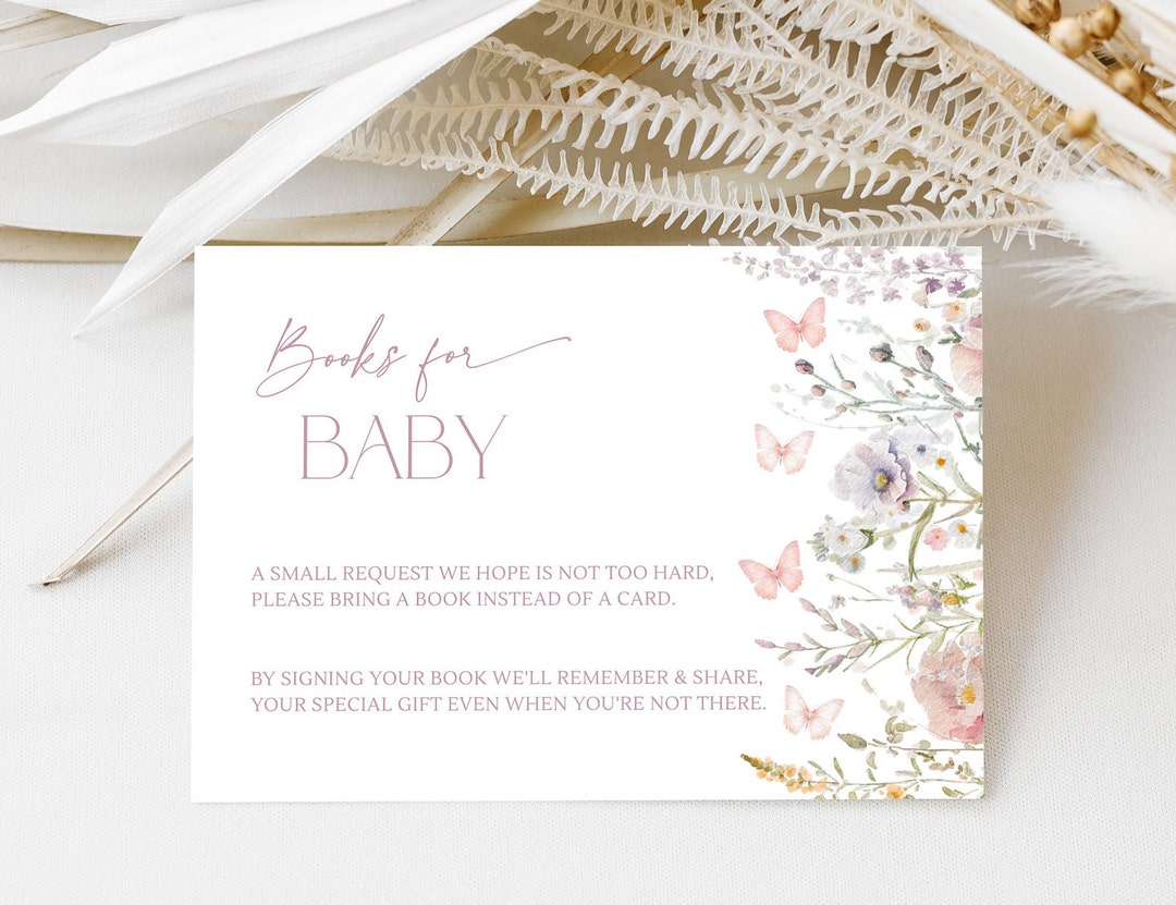 Butterfly Books for Baby Card Butterfly Baby Shower Books for Baby ...