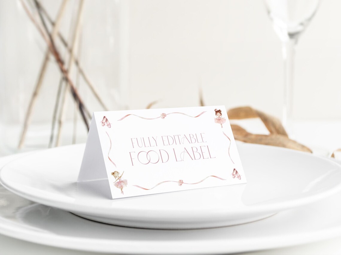 Ballerina Food Label Ballerina Food Tag Ballerina Buffet Card Tutu ...