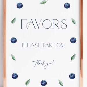 Blueberry Favor Sign Blueberry Baby Shower Favor Sign Blueberry Party ...
