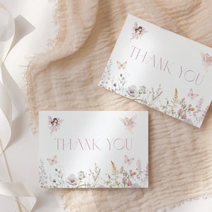 Fairy Thank You Card Fairy Birthday Thank You Card Fairy Party Thank ...