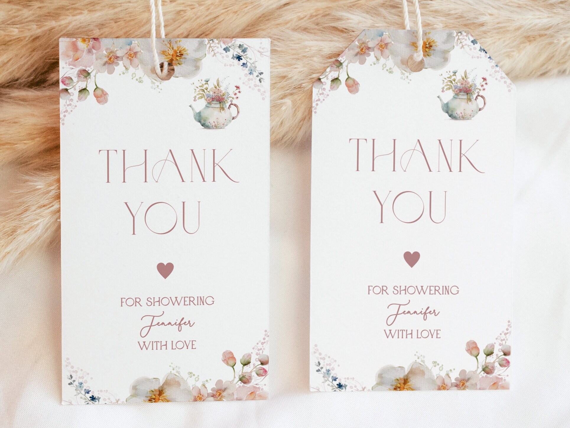 Floral Tea Party Favor Tag Template Baby Shower Party Favor Tag Tea ...