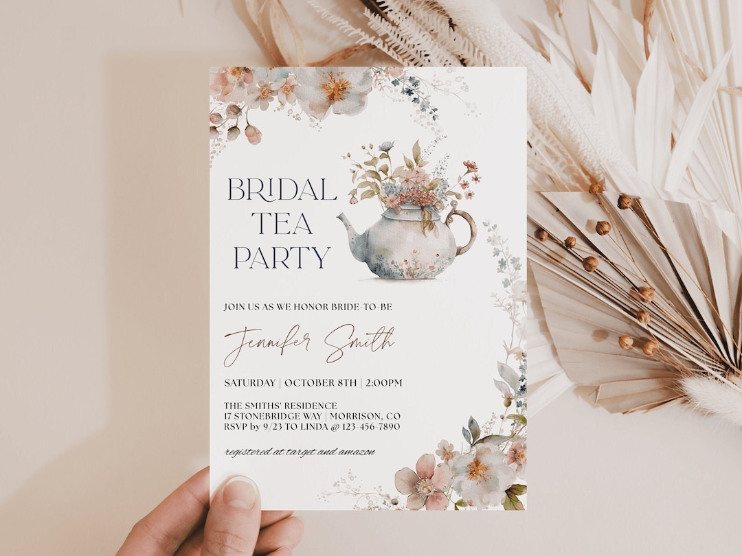 Floral Bridal Tea Party Invitation Template Editable Printable Bridal ...
