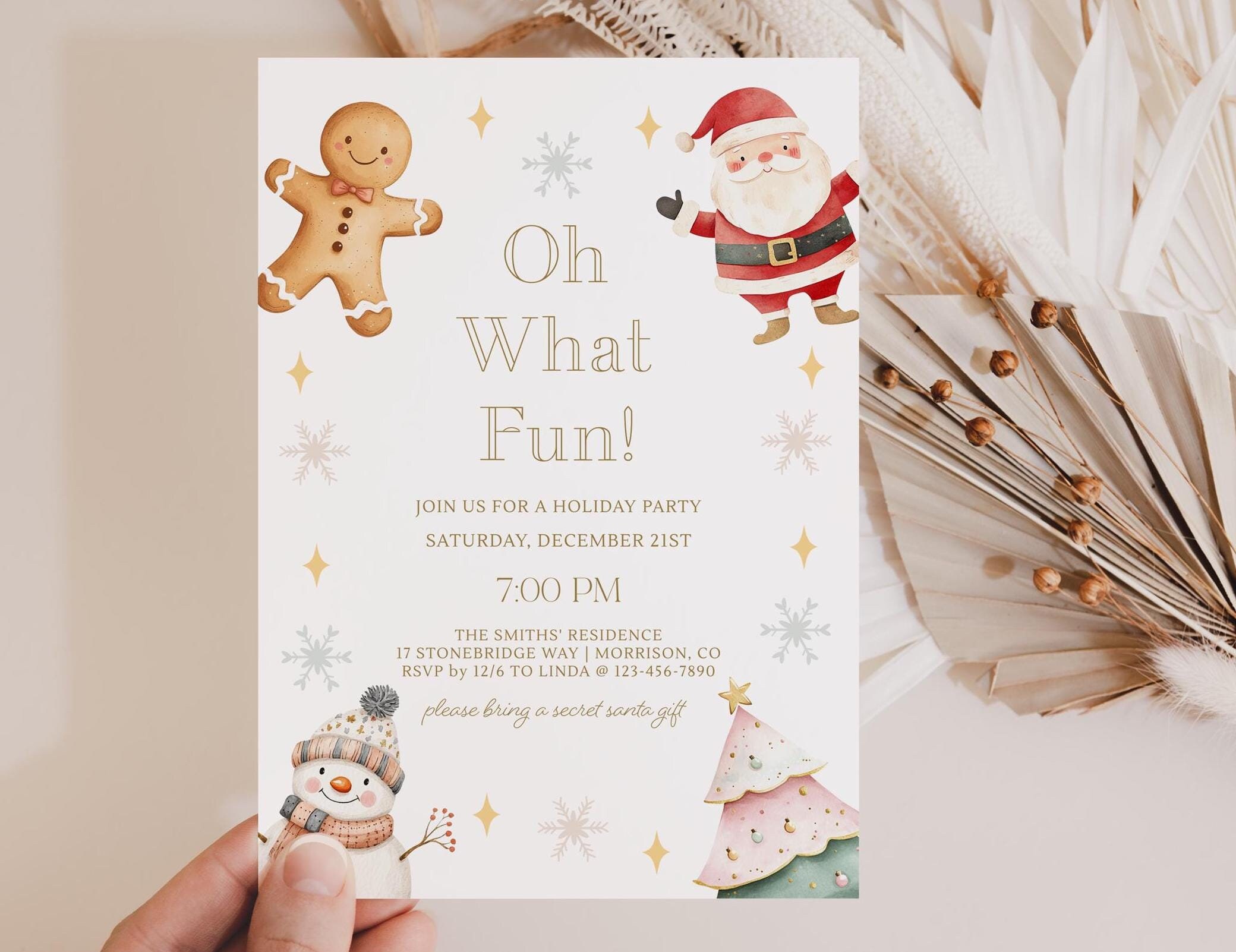 Oh What Fun Christmas Party Invitation Oh What Fun Xmas Party Invite Oh ...