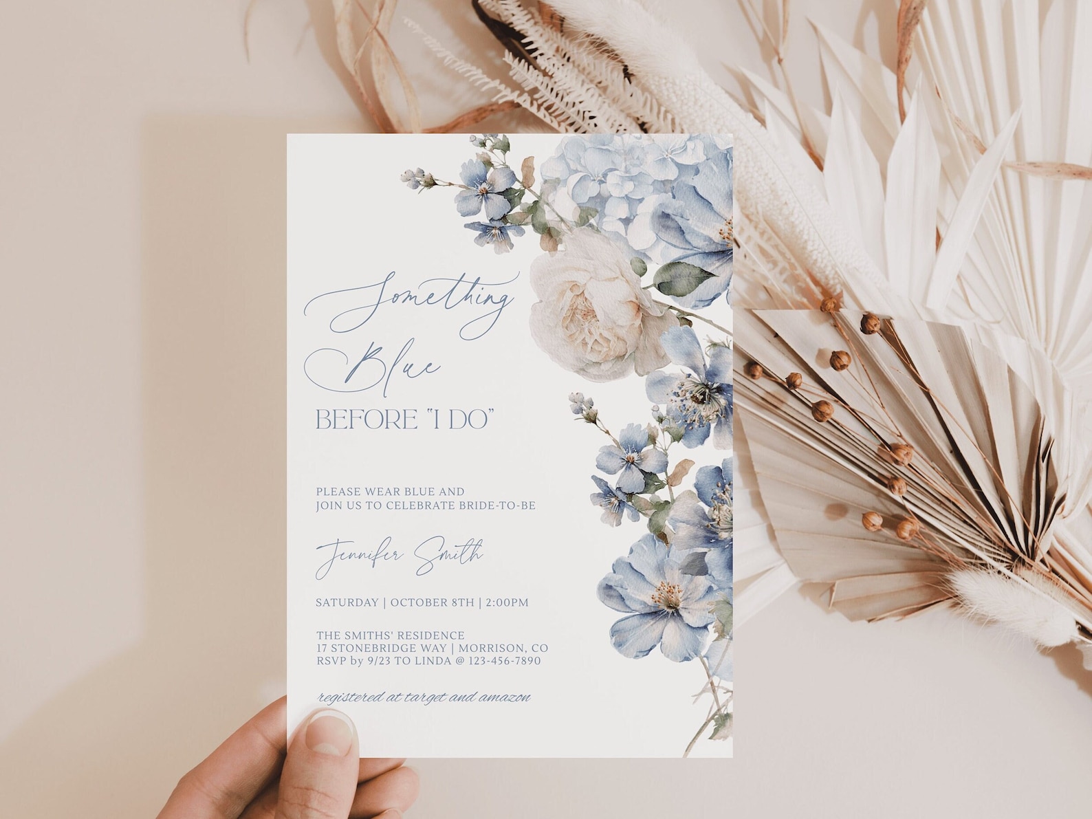 Something Blue Before I Do Bridal Shower Invitation Editable - Etsy