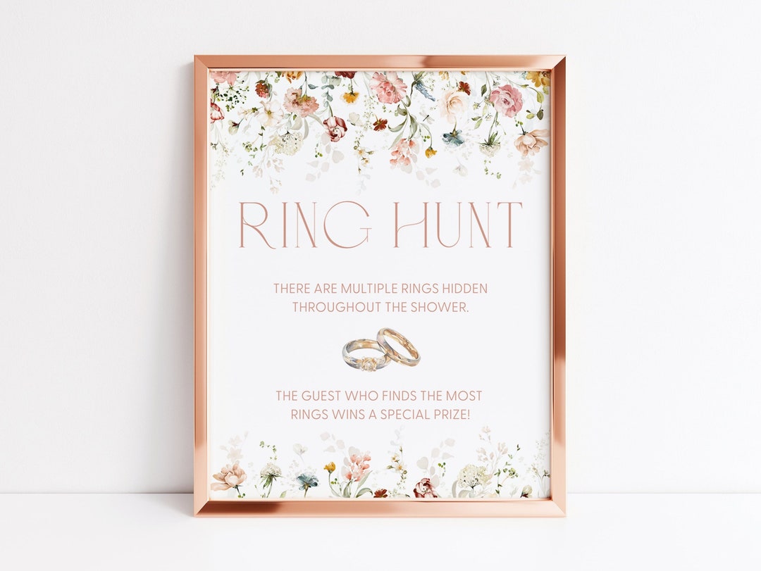 Chic Floral Ring Hunt Bridal Shower Game Template Ring Hunt Game Bridal ...