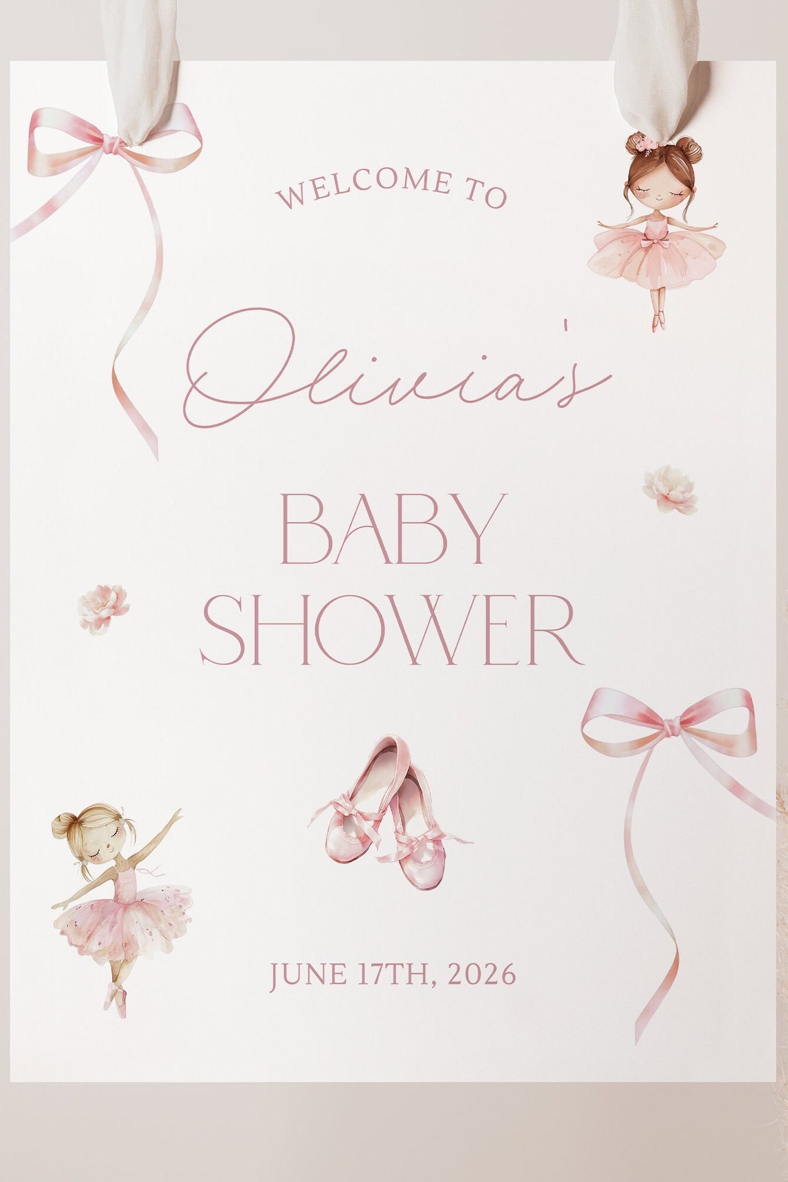 Ballerina Baby Shower Welcome Sign Ballerina Welcome Sign Tutu Baby ...