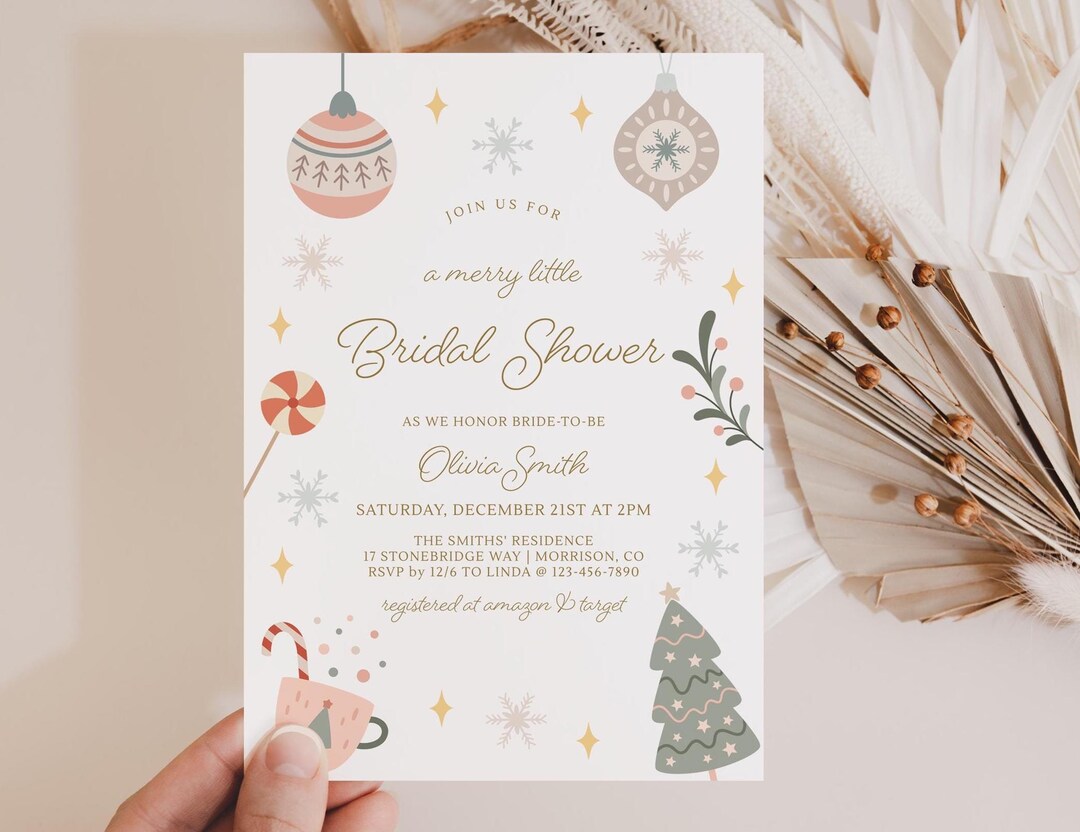 A Merry Little Bridal Shower Invitation Christmas Bridal Shower ...