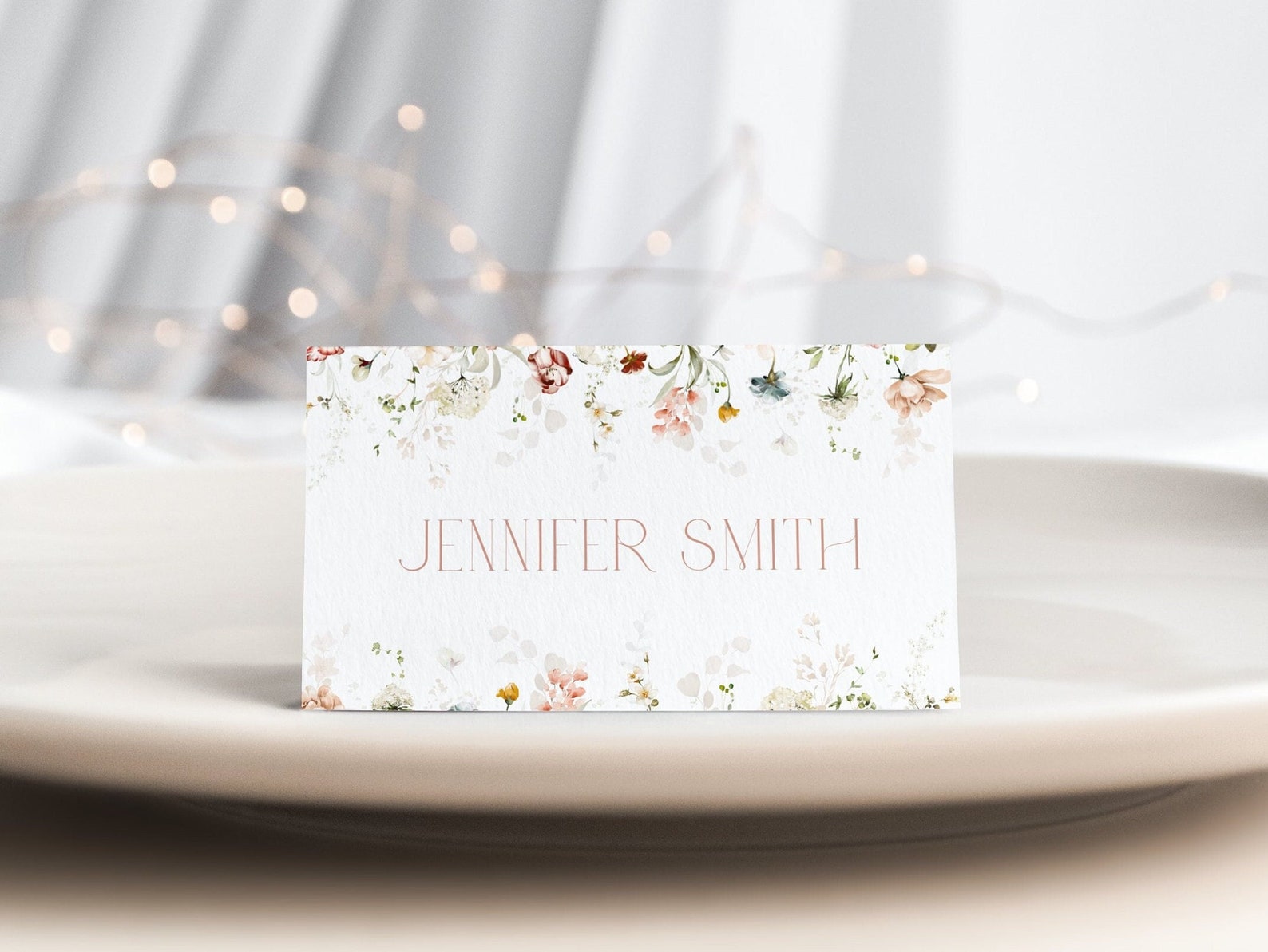 Chic Floral Place Card Template Wedding Place Cards Pink Floral Wedding ...