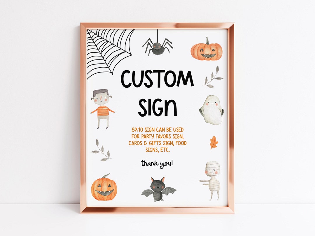 Cute Halloween Custom Sign Halloween Party Sign Halloween Bday Custom ...