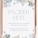 Dusty Blue Floral Pacifier Hunt Baby Shower Game Printable Pacifier ...