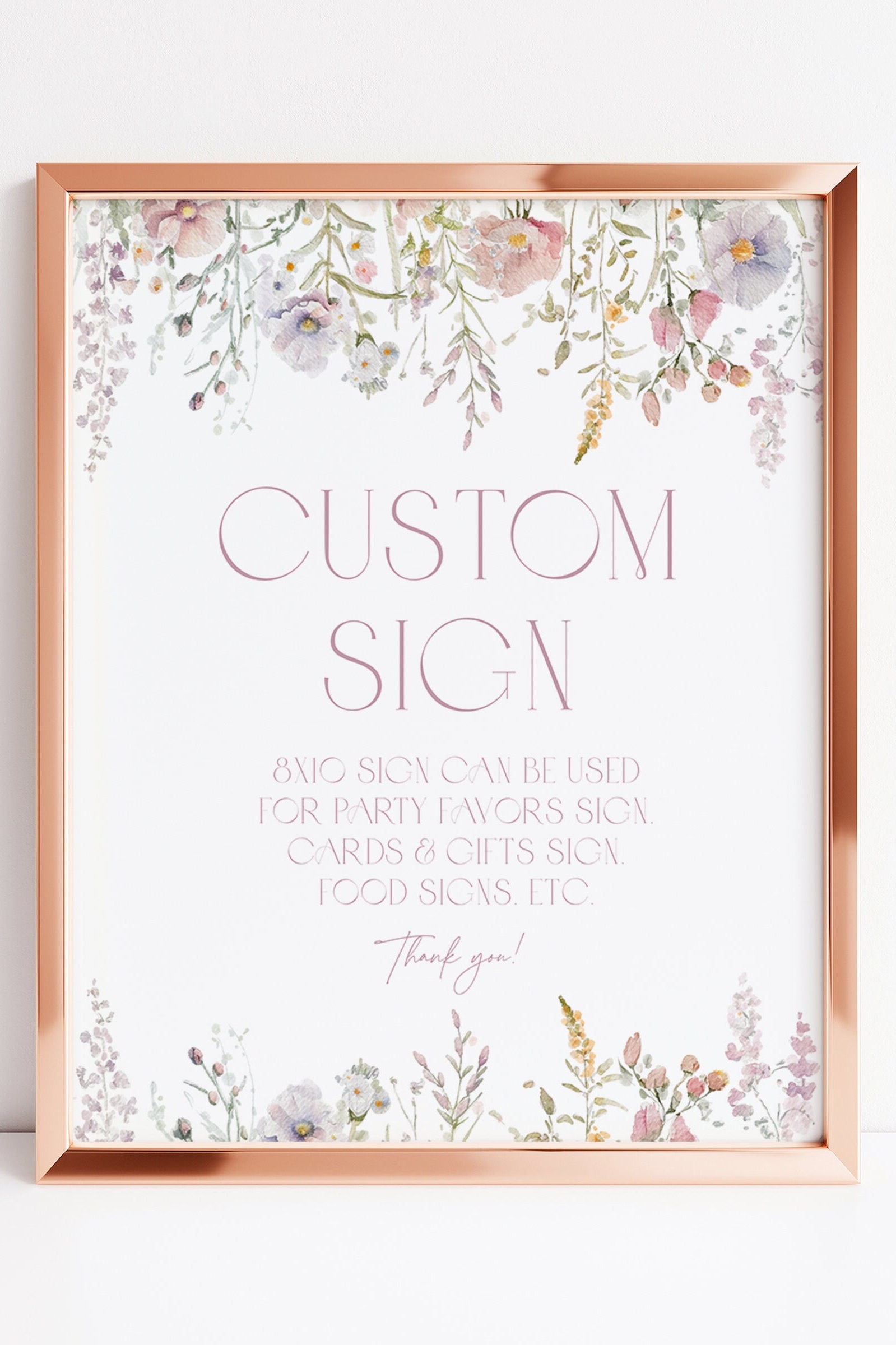 Boho Wildflower Custom Sign Fully Editable Custom Sign Wildflower ...