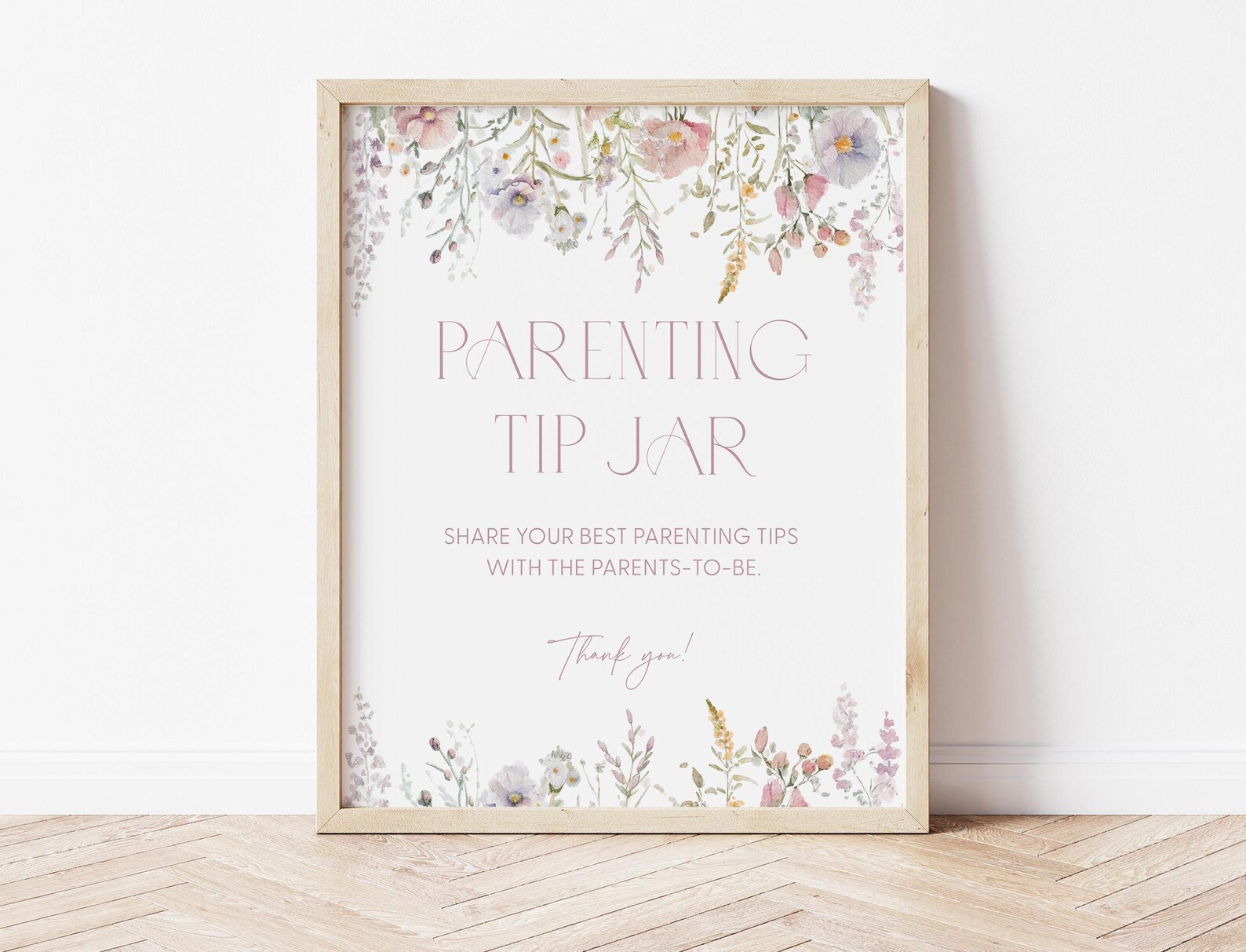 Wildflower Parenting Tip Jar Wildflower Baby Shower Game Parenting Tip ...