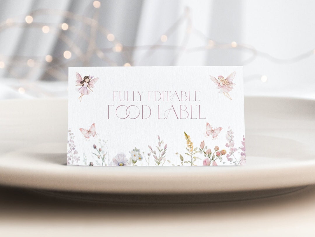 Fairy Food Label Fairy Food Tag Fairy Buffet Card Fairy Party Buffet ...