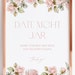 Dusty Pink Rose Date Night Jar Bridal Shower Sign Roses Date Night Sign ...