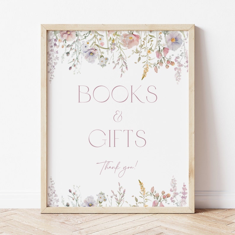 Boho Wildflower Books and Gifts Sign Wildflower Books and Gifts Sign ...