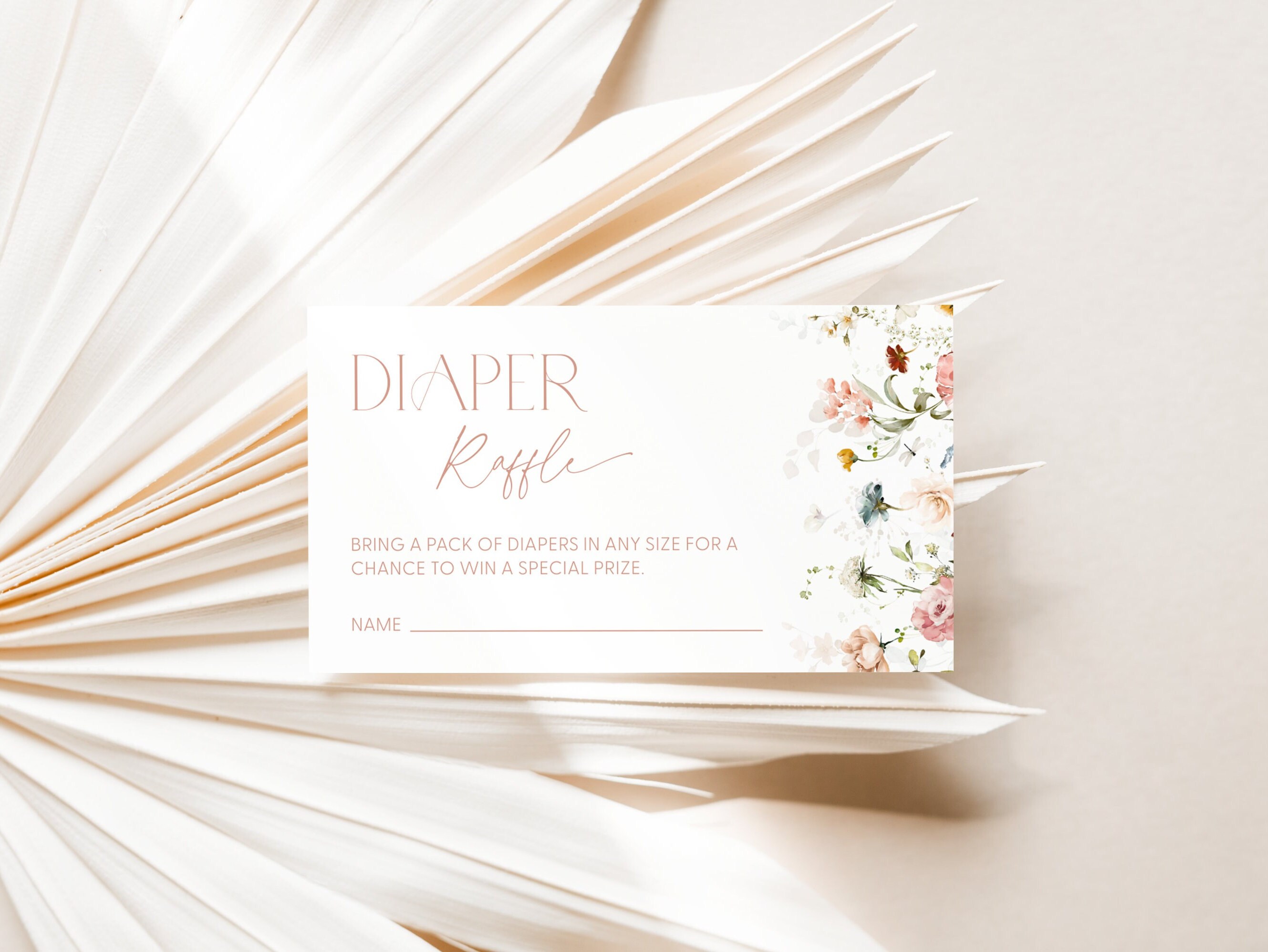 Chic Floral Diaper Raffle Baby Shower Sign Floral Diaper Raffle Sign ...
