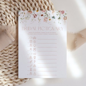 Chic Floral Bridal Pictionary Game Template Bridal Shower Pictionary ...