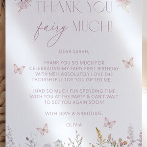 Thank You Fairy Much Thank You Card Fairy Birthday Thank You Card Fairy ...