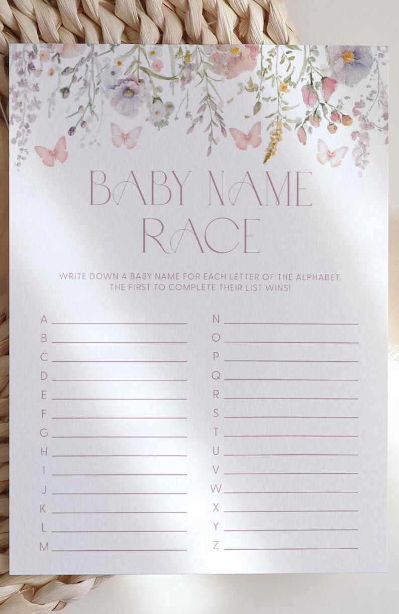 Butterfly Baby Name Race Butterfly Baby Shower Games Butterfly Baby ...