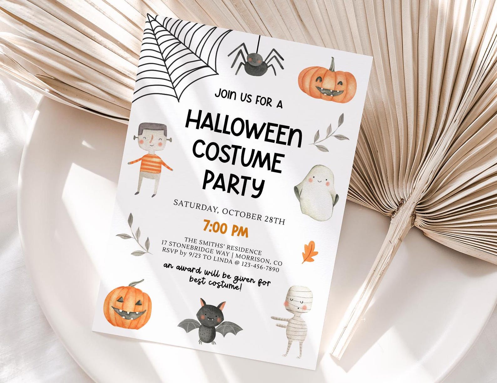 Cute Halloween Costume Party Invitation Kids Halloween Costume Party ...