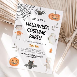 Cute Halloween Costume Party Invitation Kids Halloween Costume Party ...