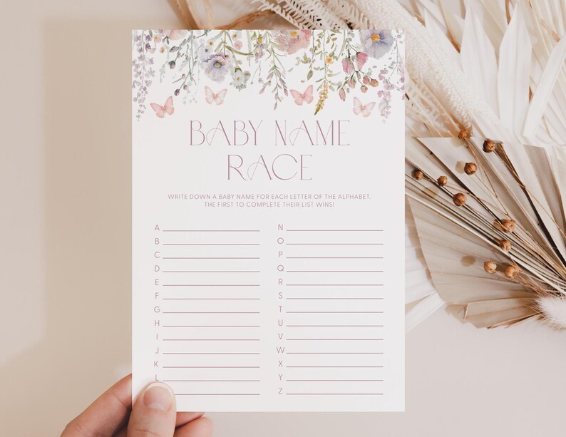 Butterfly Baby Name Race Butterfly Baby Shower Games Butterfly Baby ...