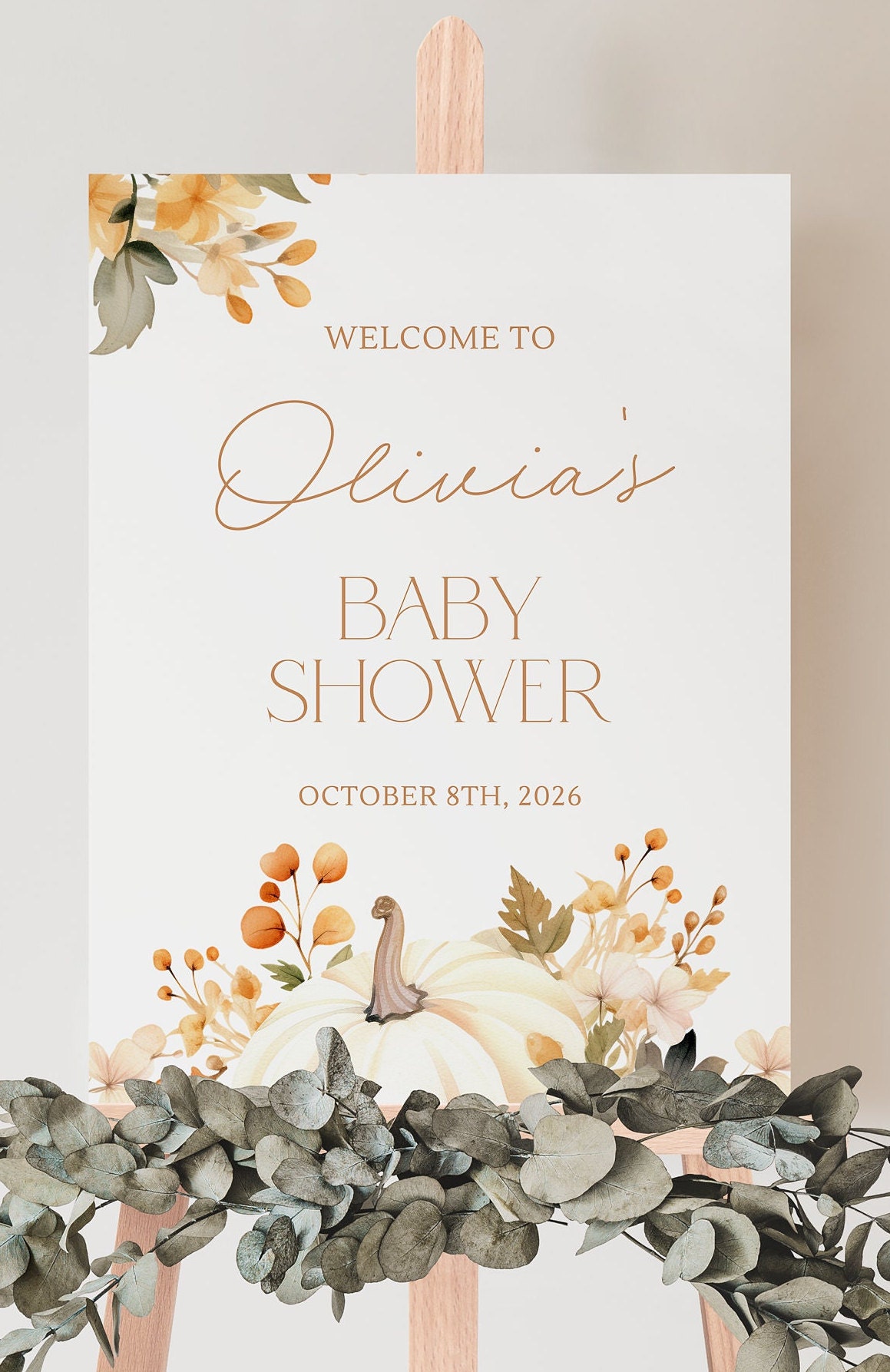 Fall Pumpkin Baby Shower Welcome Sign Pumpkin Baby Shower Sign Fall ...