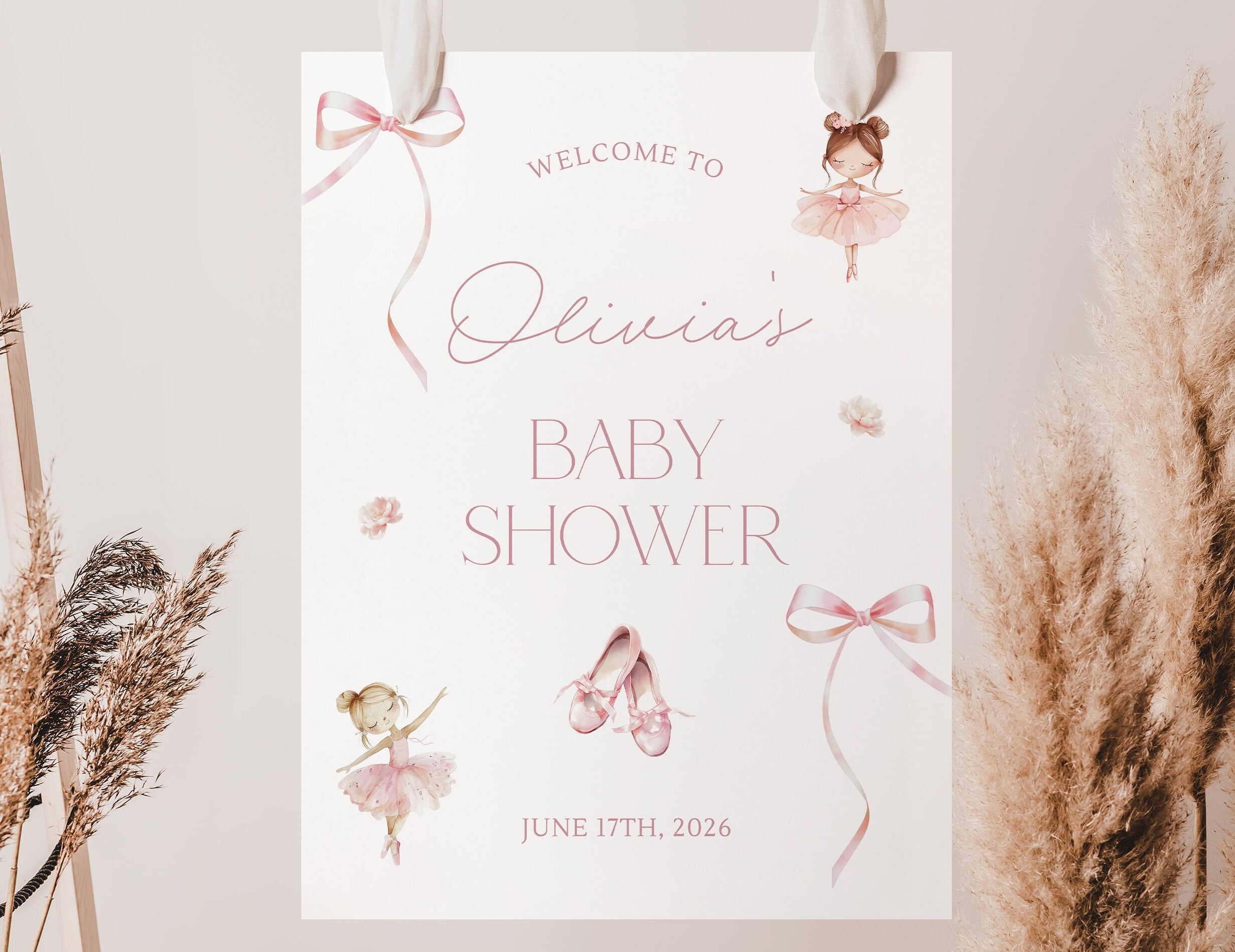 Ballerina Baby Shower Welcome Sign Ballerina Welcome Sign Tutu Baby ...
