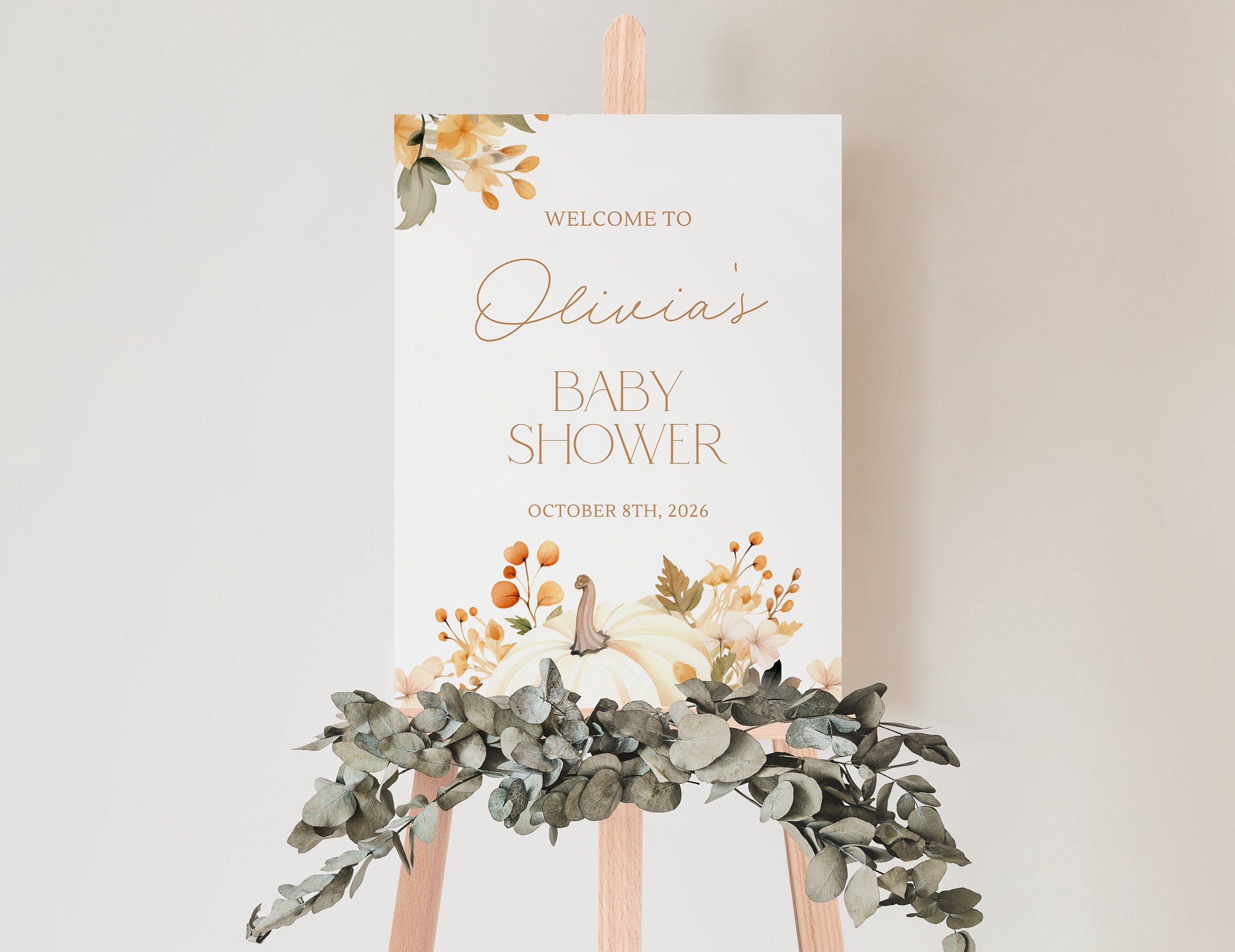 Fall Pumpkin Baby Shower Welcome Sign Pumpkin Baby Shower Sign Fall ...