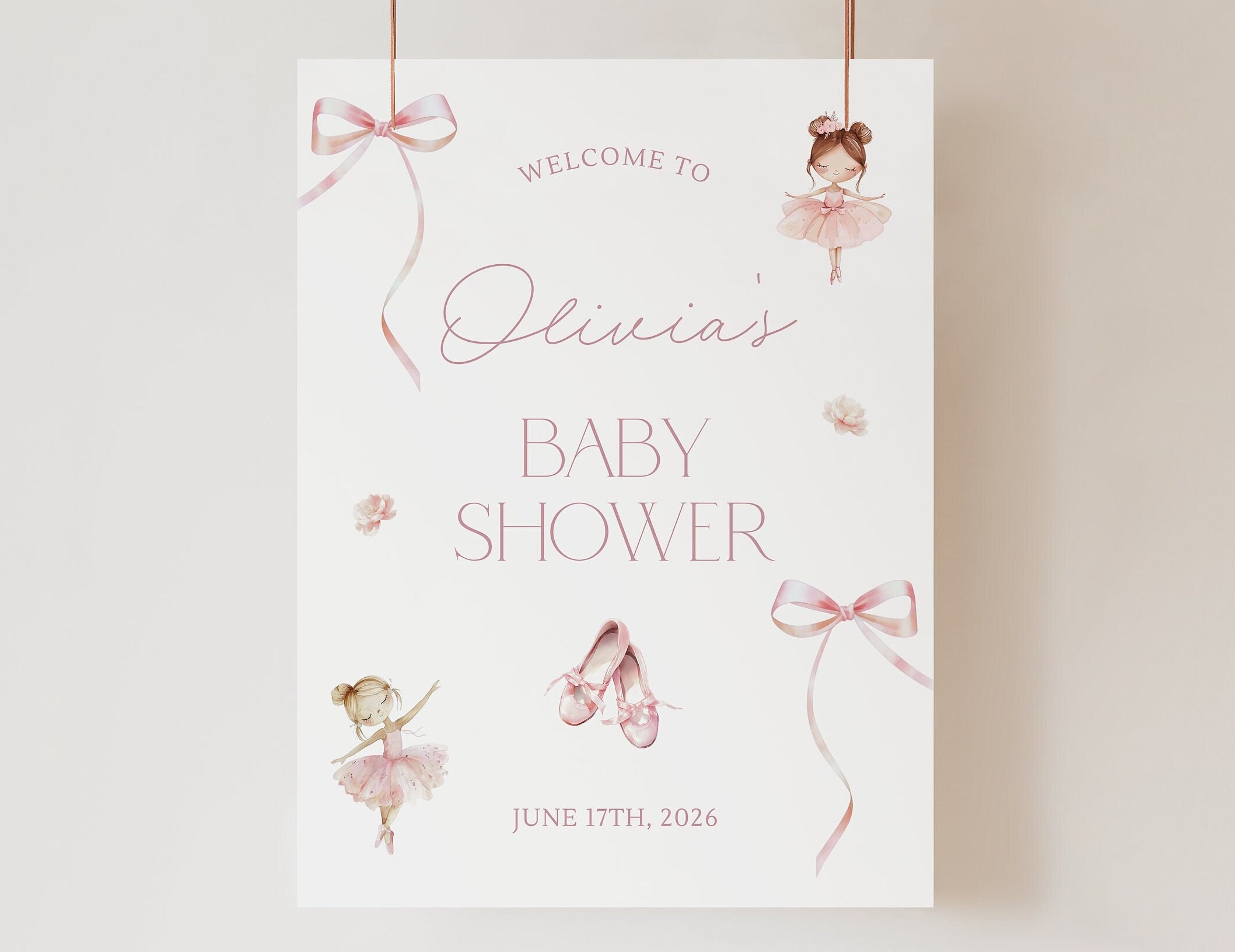 Ballerina Baby Shower Welcome Sign Ballerina Welcome Sign Tutu Baby ...
