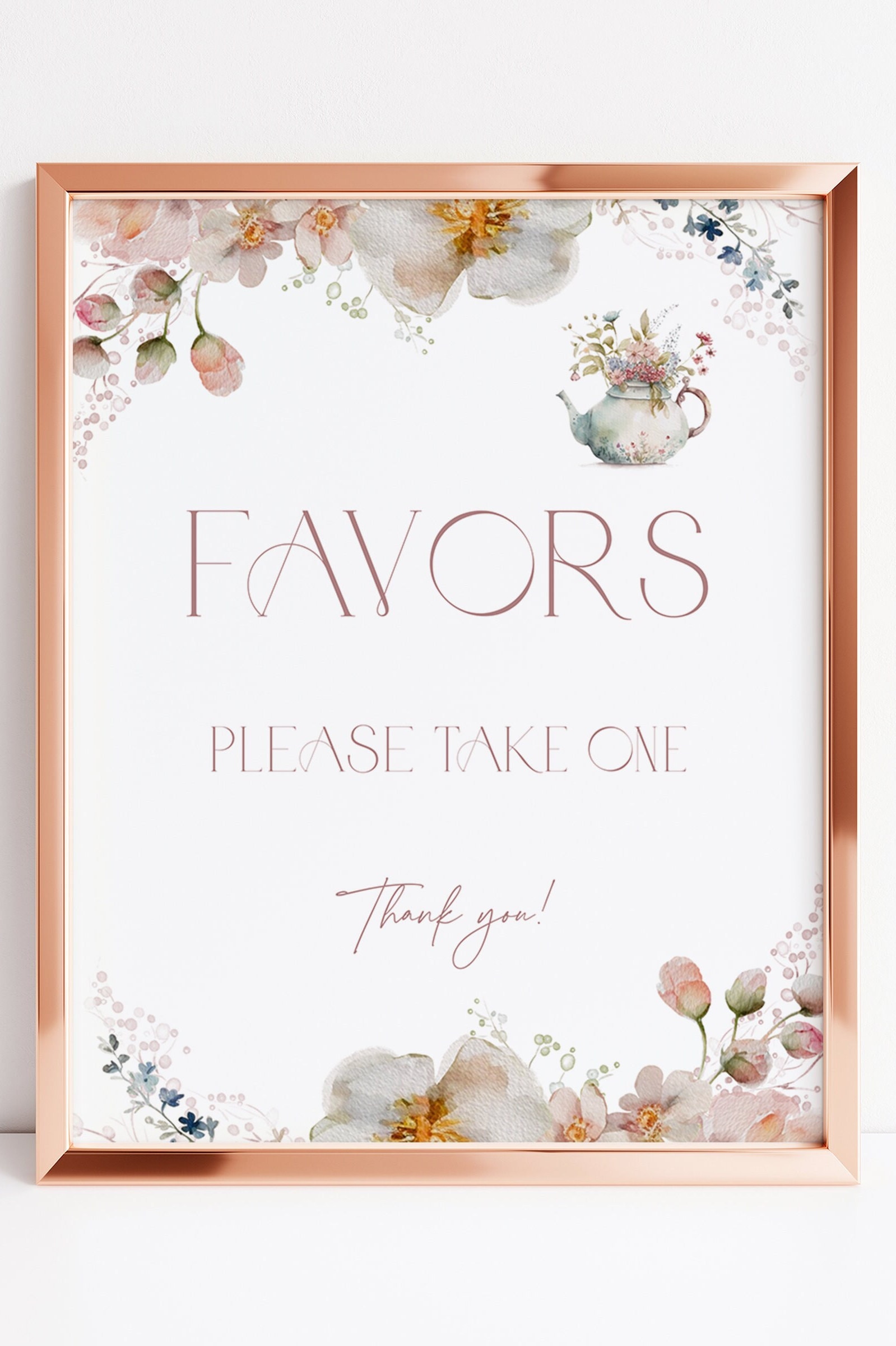 Floral Tea Party Favor Sign Tea Party Favor Sign Tea Party Favors Sign ...