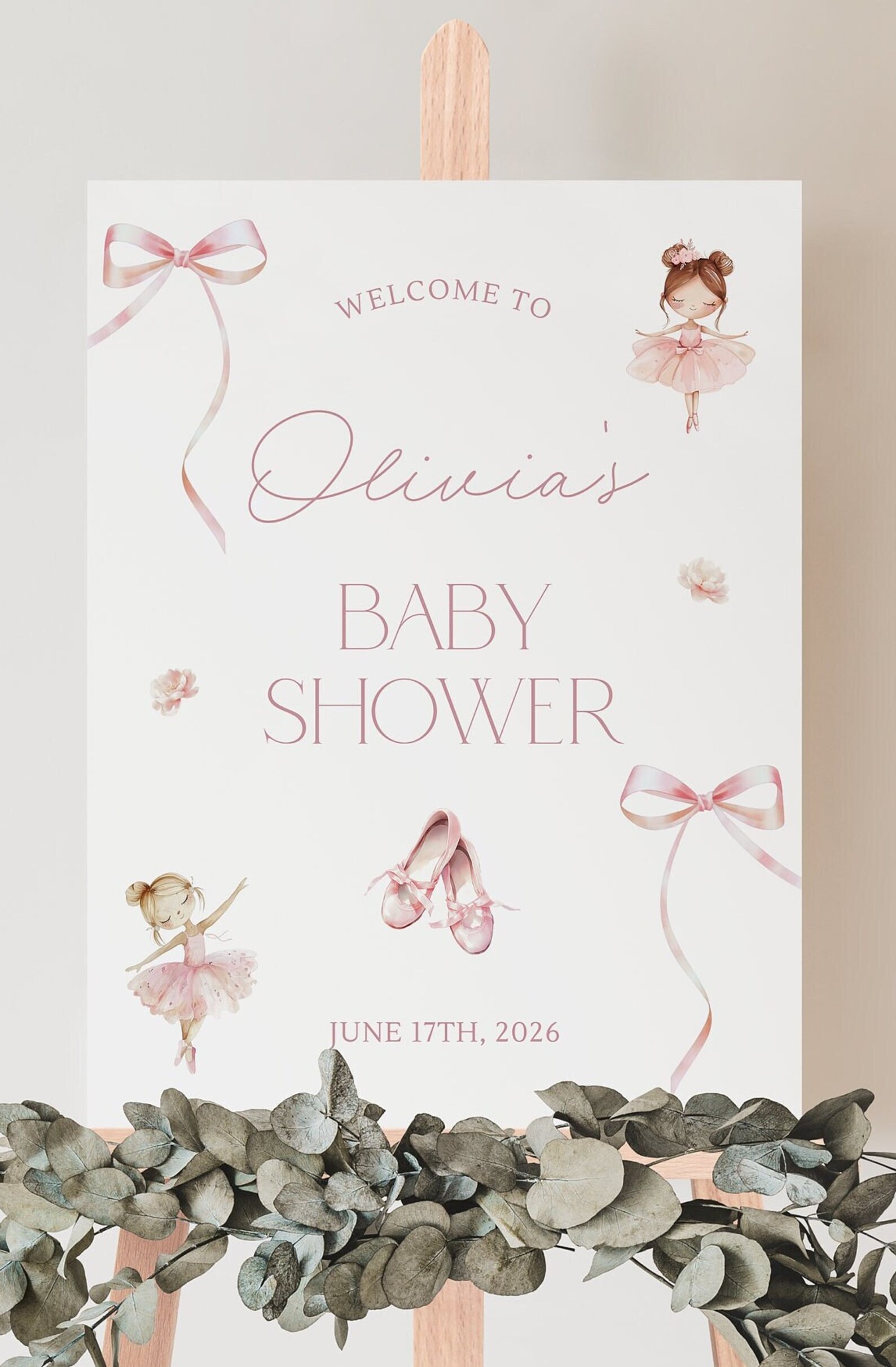 Ballerina Baby Shower Welcome Sign Ballerina Welcome Sign Tutu Baby ...