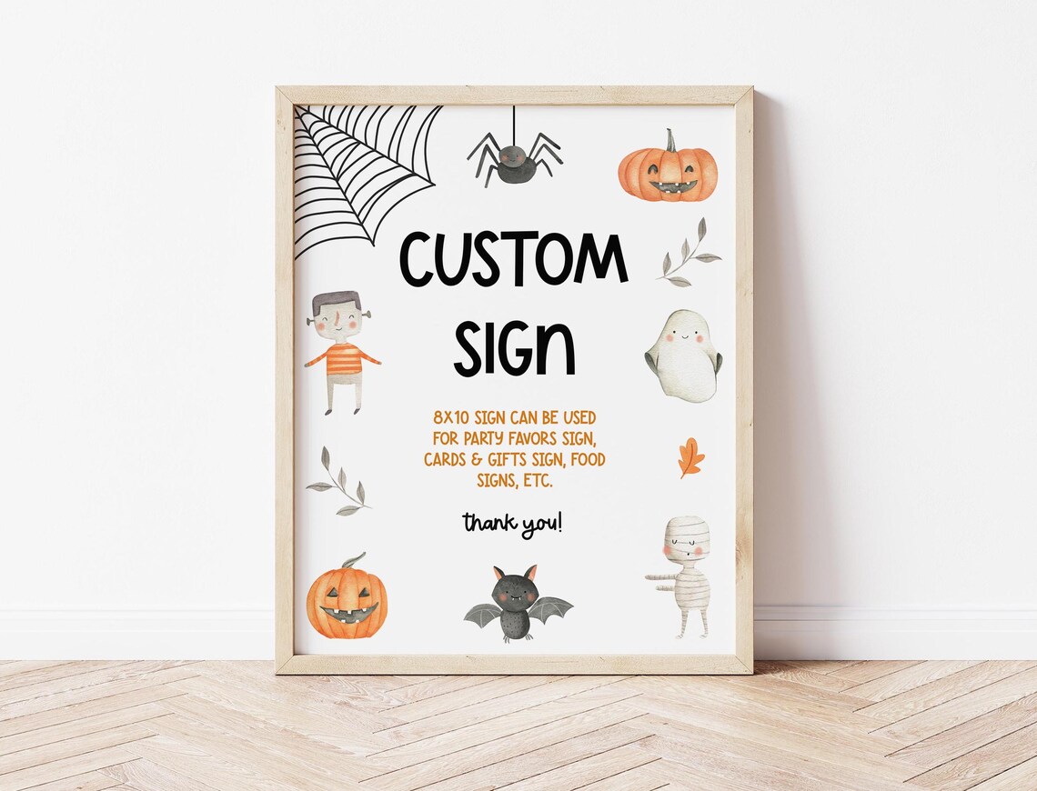 Cute Halloween Custom Sign Halloween Party Sign Halloween Bday Custom ...
