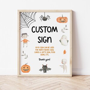 Cute Halloween Custom Sign Halloween Party Sign Halloween Bday Custom ...