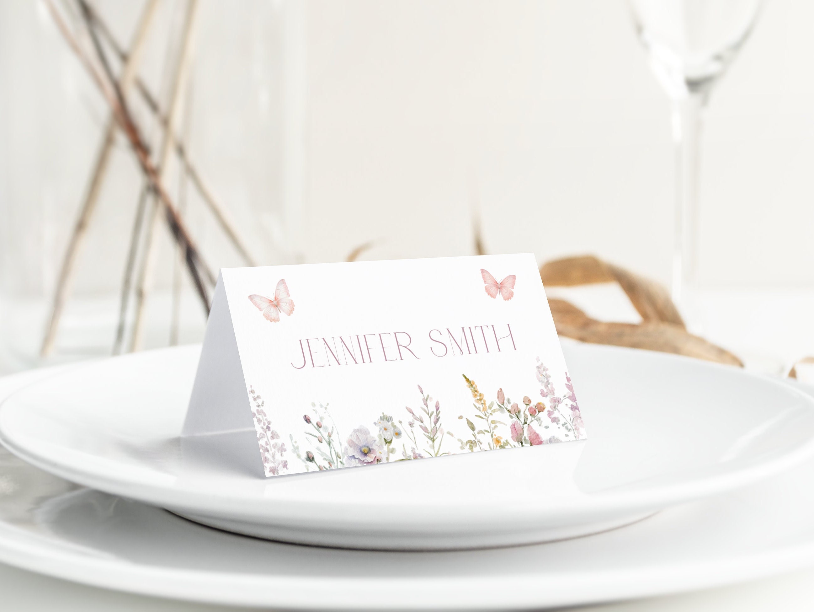 Butterfly Place Card Butterfly Party Place Cards Butterfly Baby Shower ...