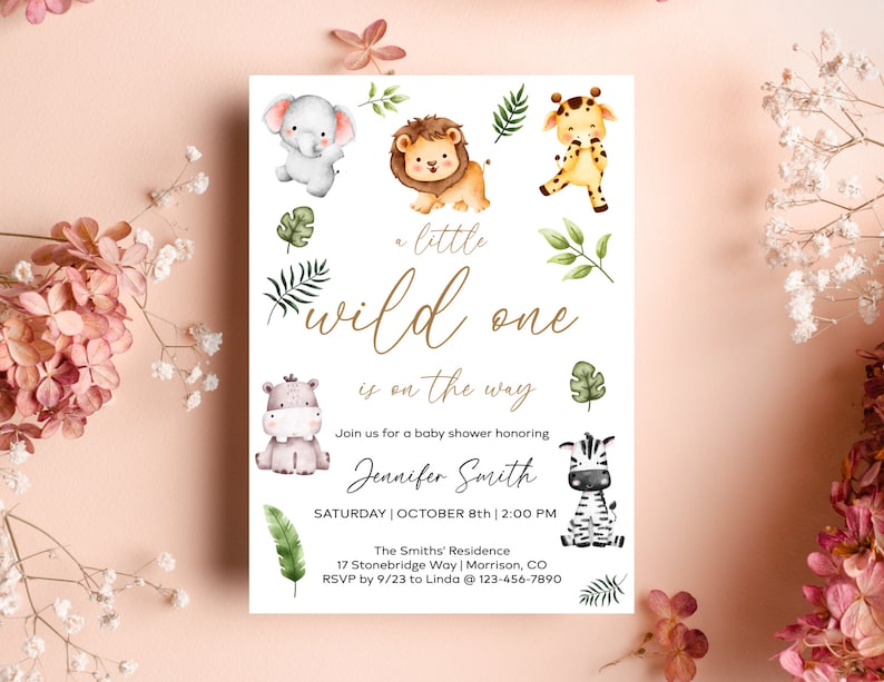 Editable A Little Wild One is on the Way Baby Shower - Etsy