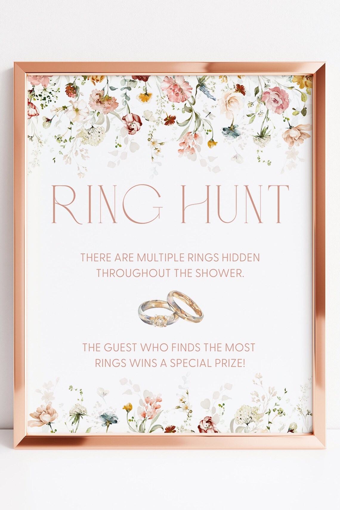 Chic Floral Ring Hunt Bridal Shower Game Template Ring Hunt Game Bridal ...