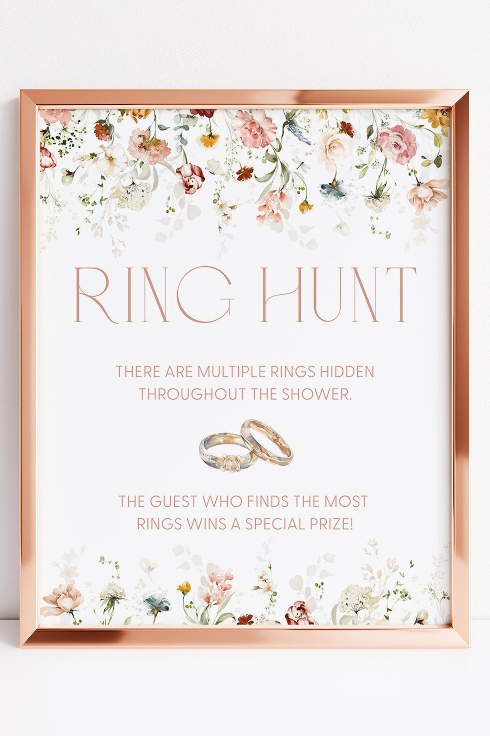 Chic Floral Ring Hunt Bridal Shower Game Template Ring Hunt Game Bridal ...