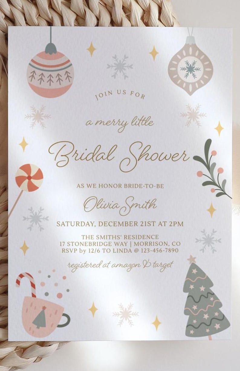 A Merry Little Bridal Shower Invitation Christmas Bridal Shower ...