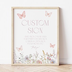 Floral Butterfly Custom Sign Fully Editable Custom Sign Butterfly ...