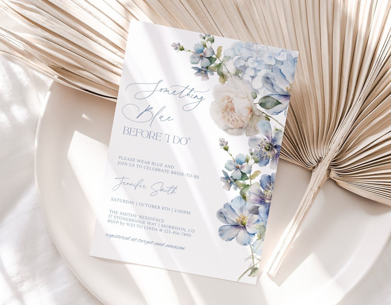 Something Blue Before I Do Bridal Shower Invitation Editable Template ...