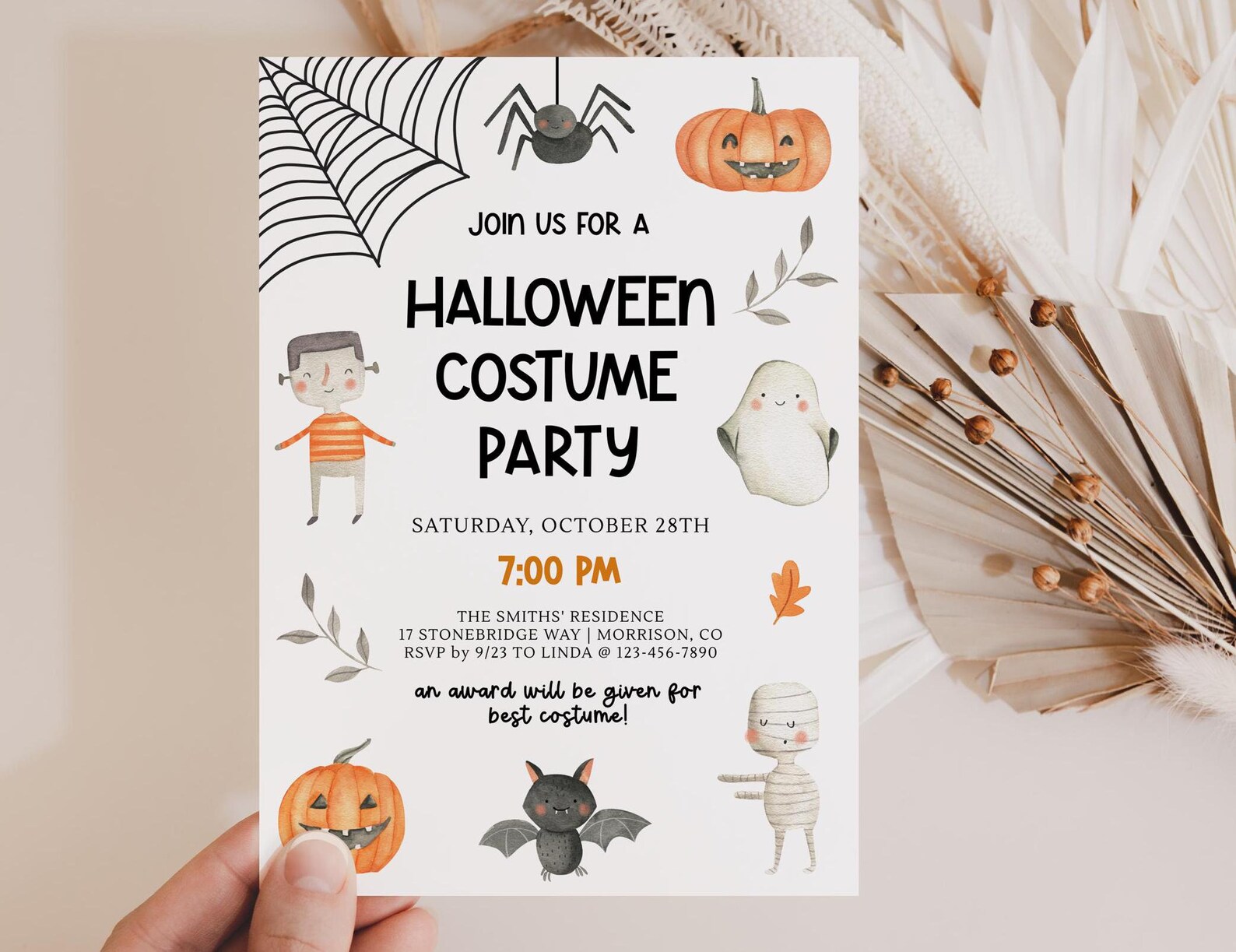 Cute Halloween Costume Party Invitation Kids Halloween Costume Party ...