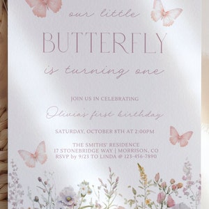 A Little Butterfly is on Her Way Baby Shower Invitation Butterfly Baby ...