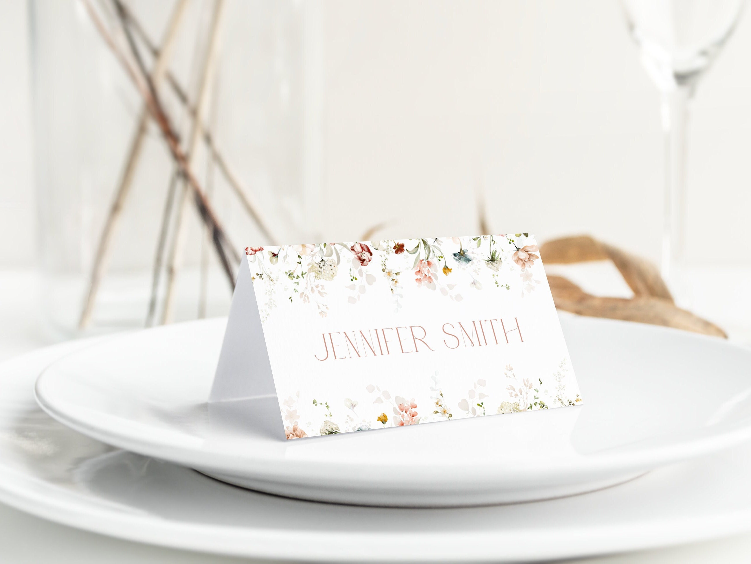 Chic Floral Place Card Template Wedding Place Cards Pink - Etsy