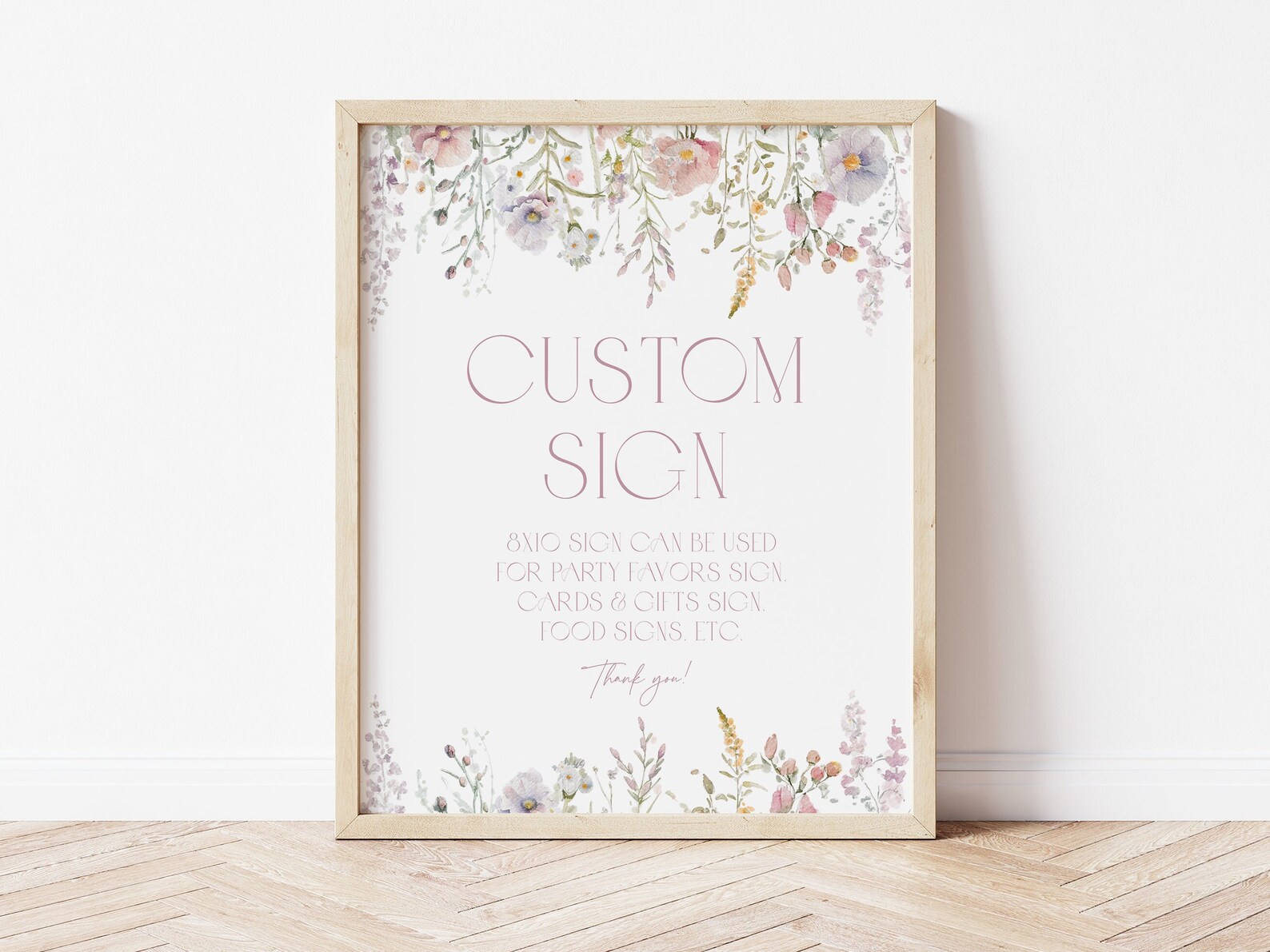 Boho Wildflower Custom Sign Fully Editable Custom Sign Wildflower ...